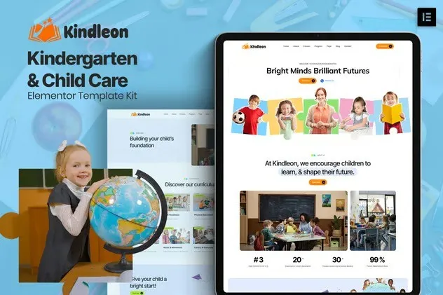 Kindleon - Kindergarten & Child Care Elementor Template Kit - plugintheme