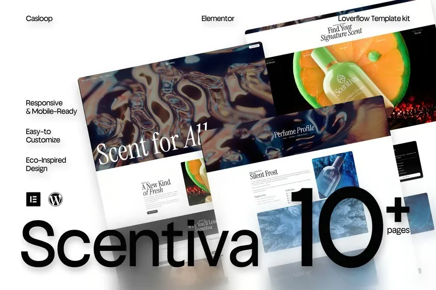 Scentiva - Modern Elegant Perfume & Fragrance Elementor Template Kit ...